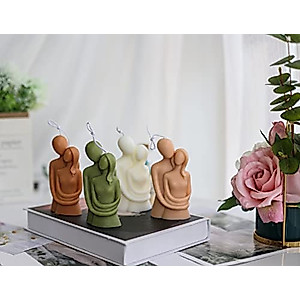 Hugging Lovers Aroma Candles,100G Adam and Eve Couple Love Scented Candles,Sexy Ritual Gifts for Women & Men,Prefect for Healing Meditation Stress Relief Mood Boosting-(White)