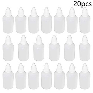 Othmro 1.7oz PE Lab Eye Plastic Dropper Bottles 20pcs, 50ml Squeezable Eye Liquid Dropper Thin Mouth Via of Liquid Sample Seal Storage Bottle with Childproof White Cap