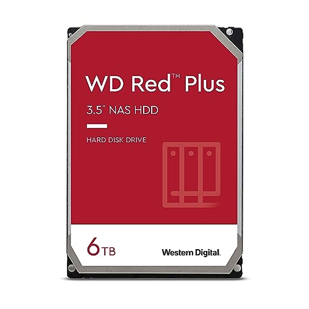 Western Digital 6TB WD Red Plus NAS Internal Hard Drive HDD - 5400 RPM, SATA 6 Gb/s, CMR, 64 MB Cache, 3.5" - WD60EFRX