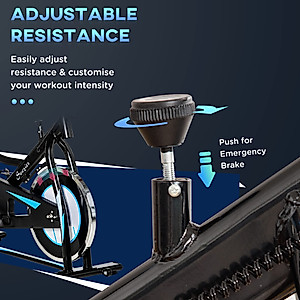 Soozier Exercise Bike, Stationary Bike for Home, Indoor Cycling Bike, Adjustable Workout Bike with Comfortable Seat Cushion and LCD Monitor