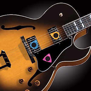 AIEX 30 Pcs Grips for Guitar Picks, Rubber Guitars Pick Grip, Self-Adhesive Round Guitar Grips for Guitars Picks Stop Dropping (Black, Only Grips)