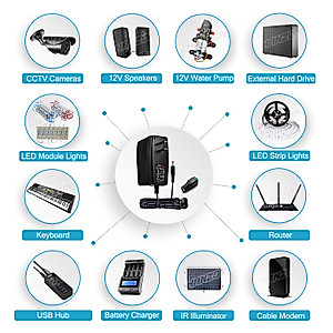 Chanzon 12V 3A 36W Power Supply AC DC Switching Adapter, 12 Volt 3 Amp AC/DC Wall Wart Converter Transformer, 100-240v 50 60HZ Input with 12vdc 3000ma Output