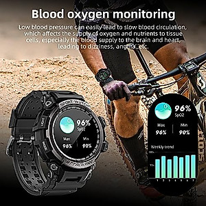 LOKMAT Smart Watch - Outdoor Sports Military Smart Watches for Men Bluetooth Call (Answer/Make Calls), Waterproof Tactical Rugged Smartwatch, Fitness Tracker Watch for Android iPhones