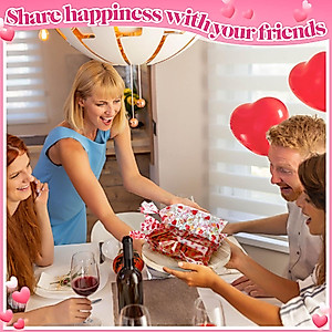 Biubee 160 Pieces Valentine Cellophane Bags- 4 Assorted Styles Valentines Favor Treat Gift Goodie Cello Bags Clear with 160pcs Twist Ties for Valentines Party Supplies Candy Cookies