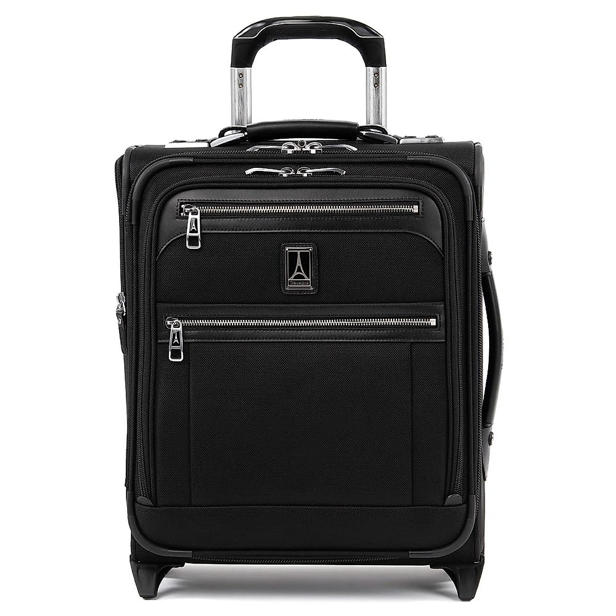 Travelpro Platinum Elite Softside Expandable Carry on Luggage, 2 Wheel Upright Regional Suitcase, USB Port, Men and Women, Shadow Black, Carry On 16-Inch