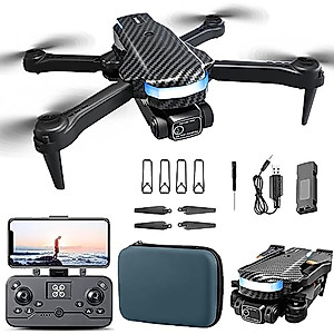 Fiber Body 4K Drone with Dual Camera,360 ° Obstacle Avoidance,HD Aerial Photography Folding Flying Machine,Follow Me,RC Aircraft with Headless Trajectory Flight,Auto Return,Toys Gifts for Kids
