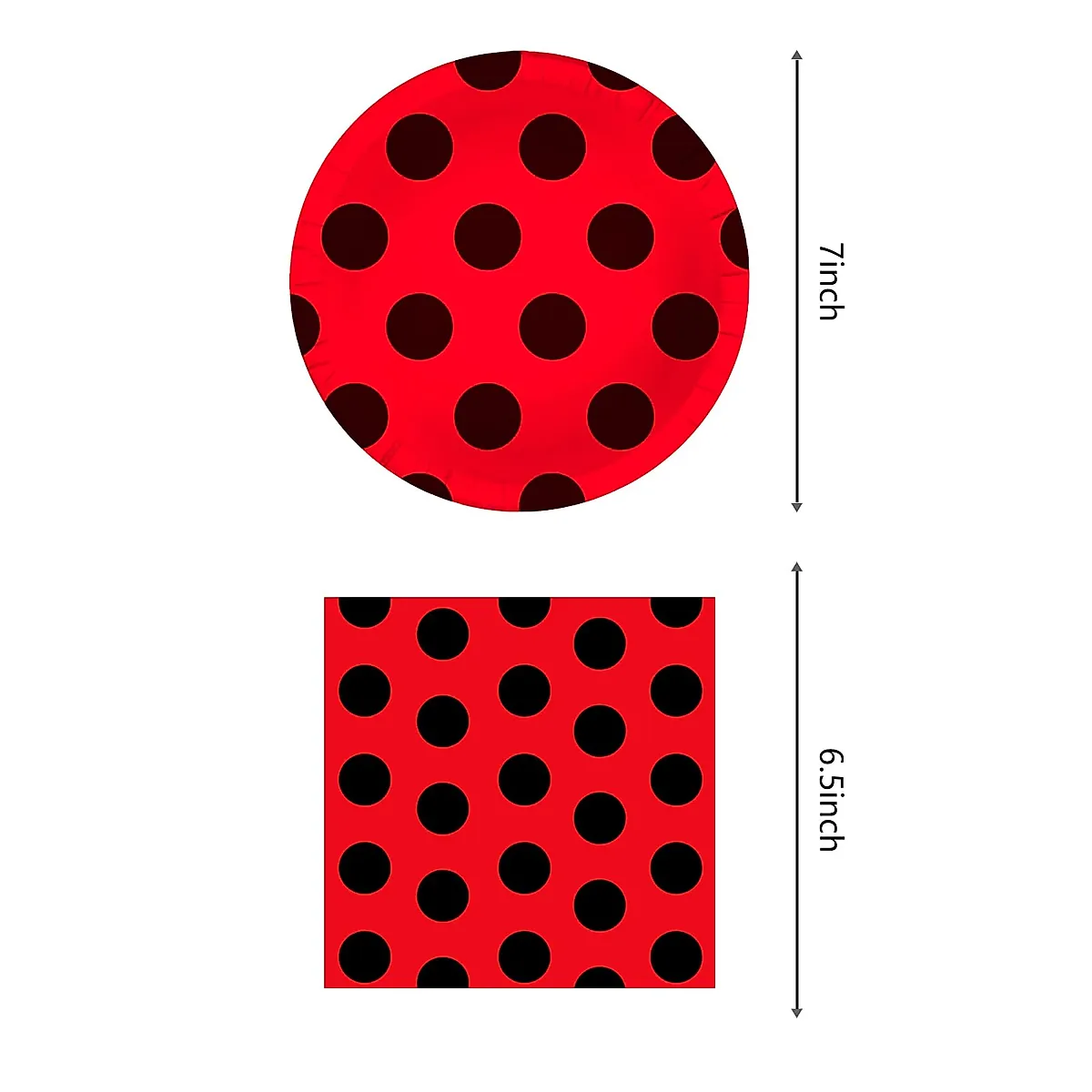 Ladybug Birthday Party Supplies,20 Plates and 20 Napkins, Ladybug Party Dinner Dessert Plate Napkins Birthday Tableware Decorations for Girls