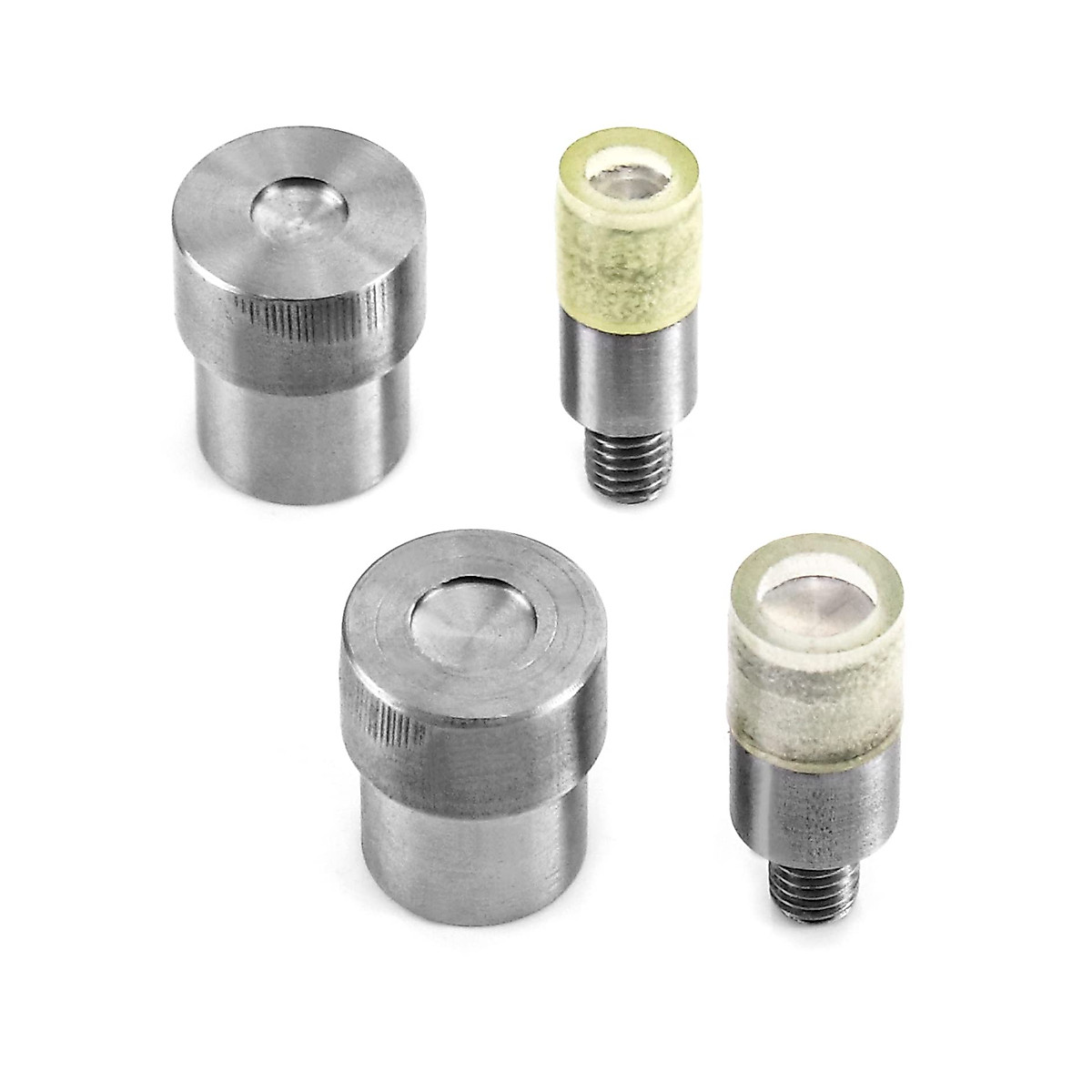 QWORK Handmade Manual Press Machine, 8mm + 10mm Diameter Mini Manual Machine Dies Stud Rivet Setter Punch Puncher Dies