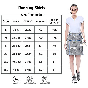 beroy Pickleball Clothes for Women with Two Pockets - Womens Skorts for Summer with Pockets Tummy Control(L Grey)