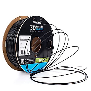 INLAND PLA 3D Printer Filament - 3D Printing PLA Filament 1.75mm, Dimensional Accuracy +/- 0.03mm - 1kg Cardboard Spool (2.2 lbs), Black PLA