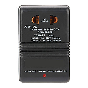 YWBL-WH Travel Plug Power Adapter 70 Watts Voltage Converter 220V to 110V Step Down Voltage Converter Power Transformer 70W CN Plug for Hair Dryer Steam Iron Laptop Cell Phone