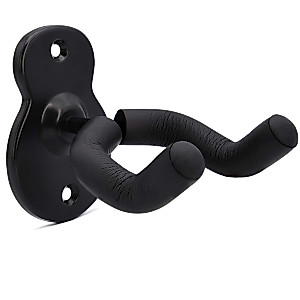 Guitar Hanger Guitar Wall Mount Holder Hook Stand, String Instruments Wall Hangers Stands Holders Hooks for Acoustic Electric Bass Classical Ukulele Guitars-Black