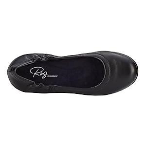 Ros Hommerson Women's TESS Comfortable Cushioned Flat Black Leather 13 US Medium (B)