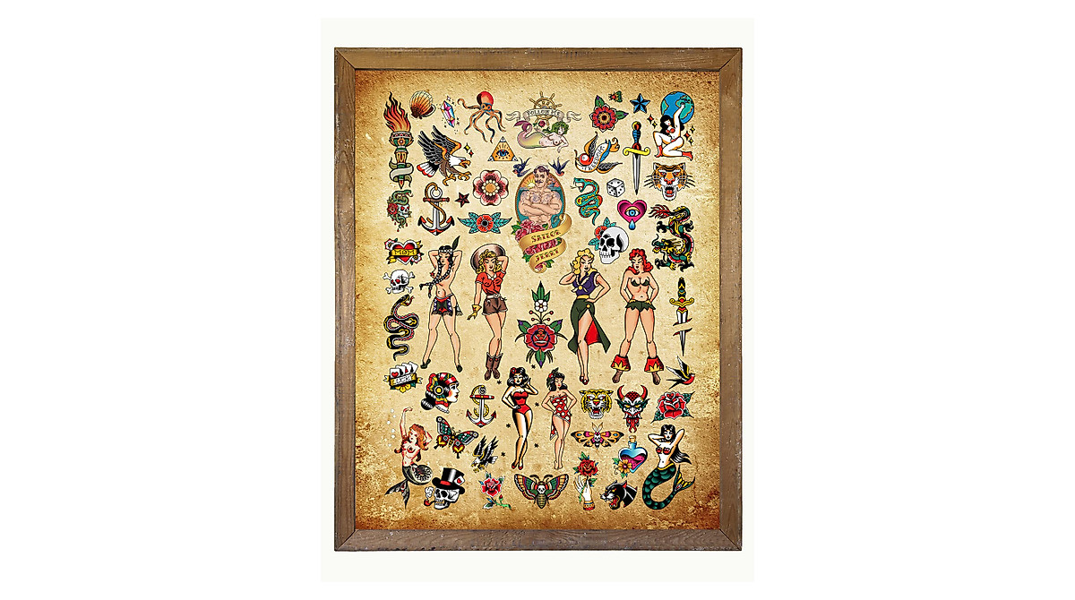 Vintage Tattoo Wall Art - 8x10 Unframed Poster for Tattoo Shops