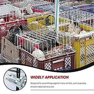 300 Pieces Wire Cage Clips with 1 Piece Wire Cage Buckle Snap Plier for Bunny Chicken Pet Dog Cat Cage(Black)