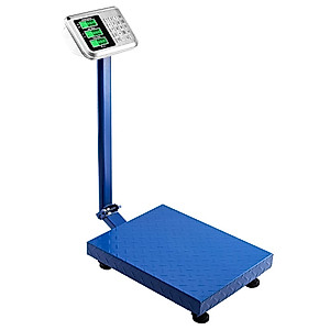 TUFFIOM 660lbs Weight Electronic Platform Scale,Digital Floor Heavy Duty Folding Scales,Stainless Steel High-Definition LCD Display,Perfect for Luggage Shipping Mailing Package Price (Dark Blue)