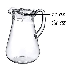 Amazing Abby - Droply - Acrylic Pitcher (64 oz), Clear Plastic Water Pitcher with Lid, Fridge Jug, BPA-Free, Shatter-Proof, Great for Iced Tea, Sangria, Lemonade, Juice, Milk, and More