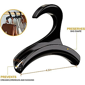 VANPEUSO Purse Handbag Hanger Hook, Over The Closet Rod Hanger for Organizer and Storage（4 Pack，Black）