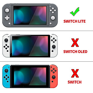 PlayVital ZealProtect Protective Case for Nintendo Switch Lite, Ergomomic Grip Hard Cover - Durable Comfort Shock-absorbent Anti-Scratch with Screen Protector & Thumb Grip Button Caps, Scarlet Red