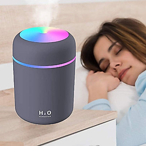 Cool Mini Humidifier, USB Personal Desktop Colorful Cool Mist Humidifiers for Bedroom, Car, Office, etc. Auto Shut-Off, 2 Adjustable Mist Modes, Super Quiet (Navy)