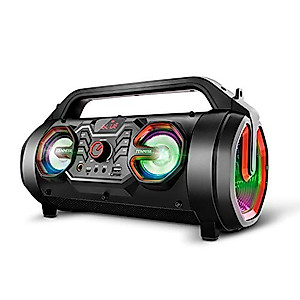 Portable Bluetooth Speaker with Subwoofer, Wireless Speakers with Booming Bass, FM Radio, RGB Lights, EQ, Stereo Sound, 10H Playtime, 30W Loud Speaker for Home, Outdoor, Party, Camping, Travel