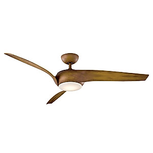 Nirvana Smart Indoor and Outdoor 3-Blade Ceiling Fan 56in Distressed Koa with 3000K LED Light Kit and Remote Control works with Alexa, Google Assistant, Samsung Things, and iOS or Android App