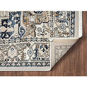 Abani Savoy Collection Area Rug - Blue and Green Vintage Design -7'9"' x 10'2" - Easy to Clean - Durable for Kids and Pets - Non-Shedding - Medium Pile - Soft Feel - for Living Room, Bedroom & Office