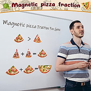Magnetic Pizza Fraction Tiles with Fraction Circles Set Includes Magnetic Pizza Fractions Pizza Spinners Erasable Marker Board Math Pizza Game Fraction Math Game for Math Fraction Learning Education