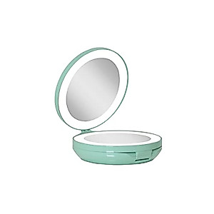 Zadro 4.5" Round LED Compact Mirror 10X/1X Travel Mirror with Lights and Magnification 3 AAA Batteries LED Makeup Mirror