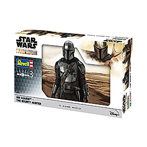 Revell 06784 Star Wars: The Mandalorian Din Djarin™ - The Bounty Hunter 1:9 Scale Unbuilt/Unpainted Plastic Model Kit with Diorama Base