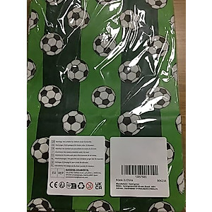 AIEX 16pcs Soccer Party Favor Paper Bags, Football Themed Party Bags with Handles Soccer Goodie Bags Treat Candy Bags for Kids Adults Birthday Party Supplies (Dark Green)