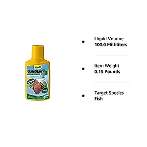 Tetra SafeStart Plus, For Newly Set-Up Fish aquariums, 100 ml, 3.38-Ounce