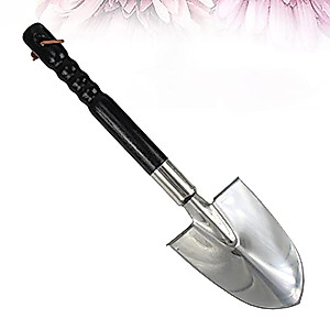 Happyyami 1pc Wide Garden Shovel Garden Utensil Tool Garden Spade Gardening Shovel Digging Spade Transplanting Shovel Lawn Shovel Flower Pot Indoor Plant Tools Utensils Wooden Bonsai