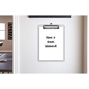 Plastic Clipboards (Set of 6) Transparent Clipboard (Clear) Strong 12.5 x 9 Inch | Holds 100 Sheets! Acrylic Clipboards with Low Profile Clip | Cute Clip Boards Board Clips