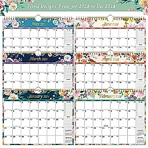 2024 Calendar - Calendar 2024, Jan. 2024 - Dec. 2024, 11" x 8.5", 12-Month Wall Calendar 2024, Small Calendar with Twin-Wire Binding