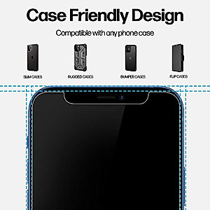 Power Theory Designed for iPhone 12/iPhone 12 Pro Privacy Screen Protector Tempered Glass Anti Spy protection [9H Hardness], Easy Install Kit, 99% HD Bubble Free Case Friendly, Anti-Scratch, 2 Pack