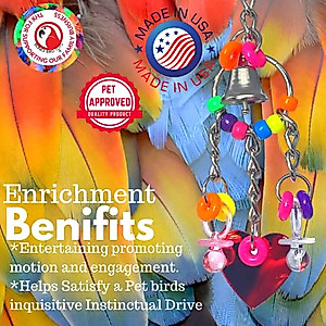 Bonka Bird Toys 1763 Heart Charm Bird Toy Parrot cage Toys Cages Cockatiel Parakeet parrotlet