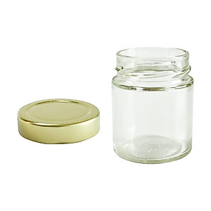 GPK4ALL 12 pieces of 5oz Deep Lug Glass Spice Bottles Spice Jars with Gold Metal Lids