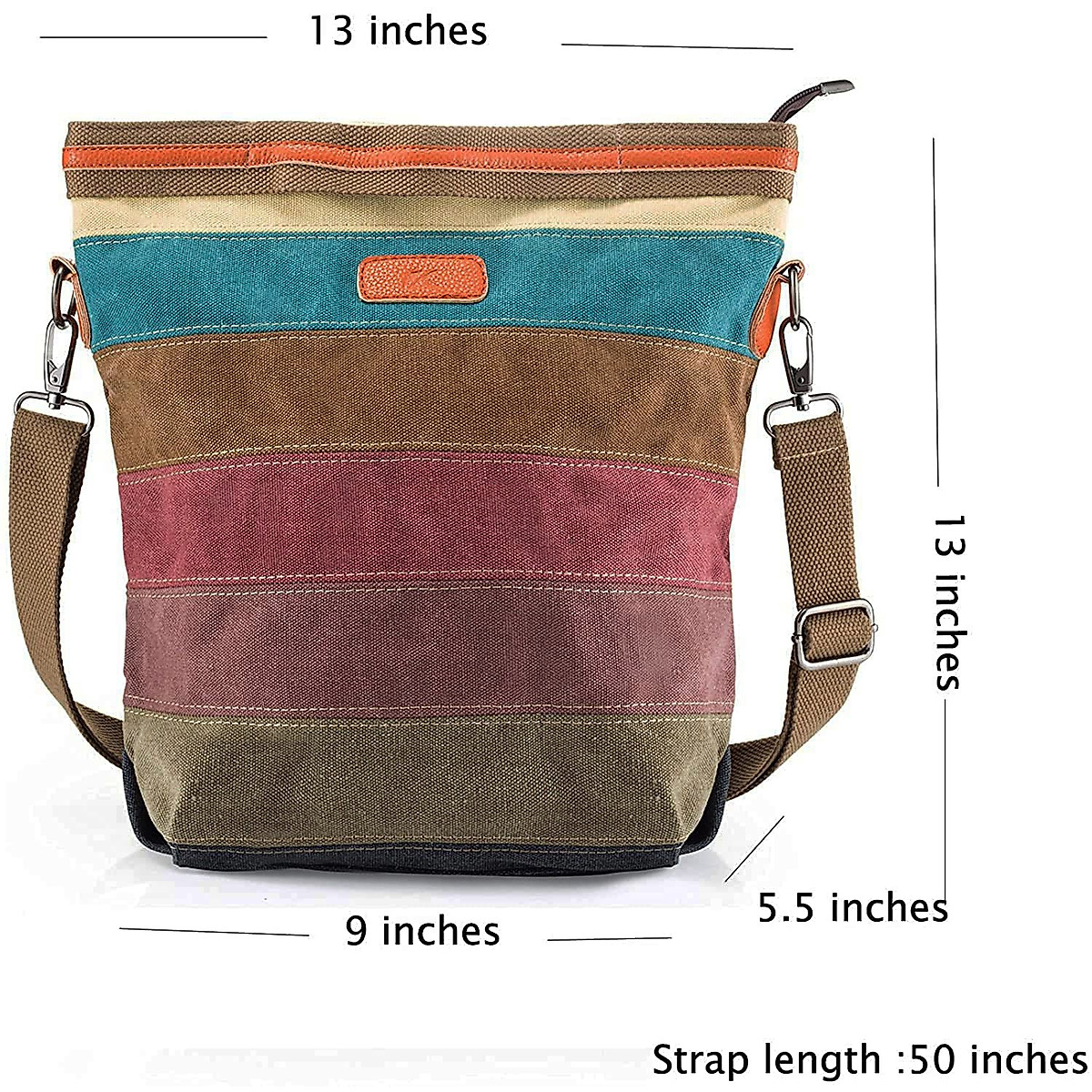 SNUG STAR Canvas Handbag Multi-Color Striped Lattice Cross Body Shoulder Purse Bag Tote-Handbag for Women (Multi Color B)