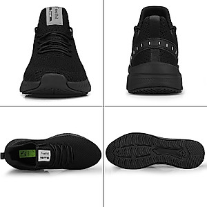 Feethit Mens Slip On Walking Shoes Blade Tennis Shoes Non Slip Running Shoes Lightweight Workout Shoes Breathable Mesh Fashion Sneakers All Black Size 8