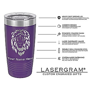 LaserGram 20oz Vacuum Insulated Tumbler Mug, Chiropractic Symbol, Personalized Engraving Included (Dark Purple)