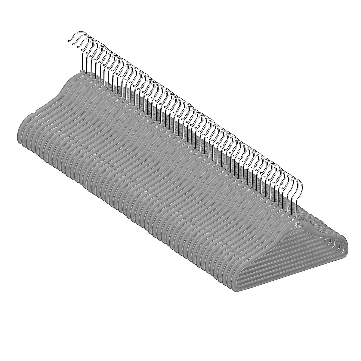 Closet Accessories Kids Velvet Hangers, Sturdy and Space Saving Hangers.Gray (Charcoal). 50 Pack