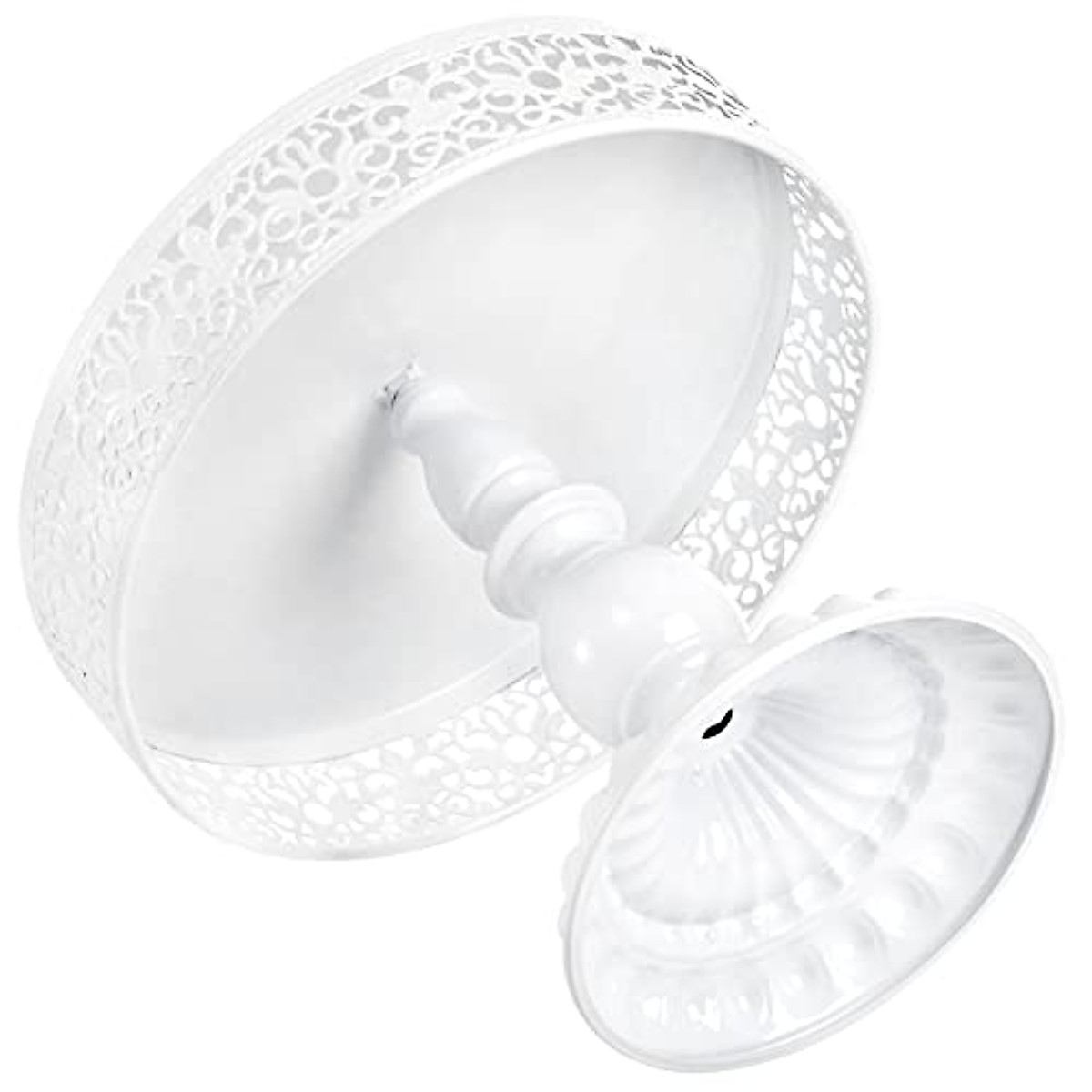 Lyellfe Set of 7 White Cake Stand, Decorative Dessert Display Set, Metal Cake Stand Set for Dessert Table, Birthday Party, Wedding, Afternoon Tea, Festival