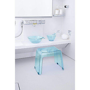 リッチェル Richell Carari Bath Chair, Height 7.9 inches (20 cm), Aqua Blue, Made in Japan