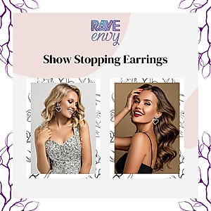 Rave Envy Silver Heart Earrings for Women, Heart Shaped Earrings - Statement Earrings for Womens