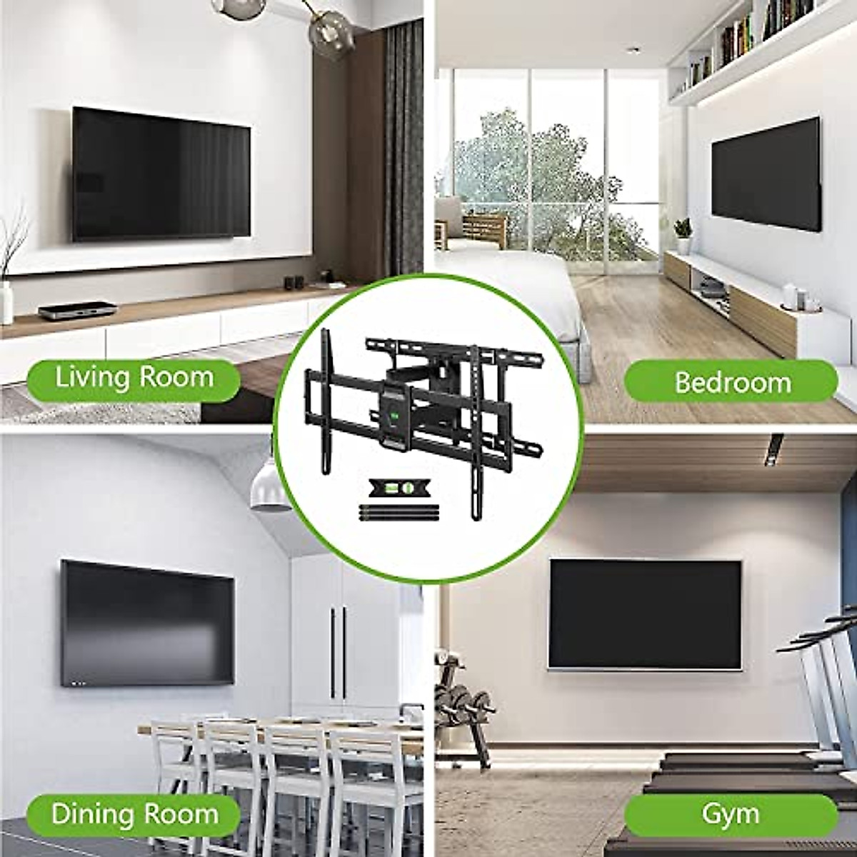 USX MOUNT UL Listed TV Wall Mount for 42"-80" TVS, Fits 16" 18" or 24" Studs, Full Motion Bracket Tilt Swivel Extension with Dual Articulating Arms, Max VESA 600x400mm, Load 110lbs