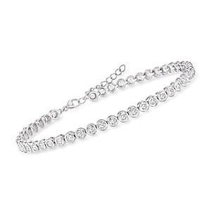 Ross-Simons 4.70 ct. t.w. CZ Anklet in Sterling Silver. 9 inches