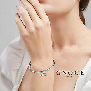 GNOCE Microphone Charm 925 Sterling Silver Singing in Life Mini Microphone with Cubic Zirconia Dangle Charm Pendant for Bracelet/Necklace Jewelry Gift for Women