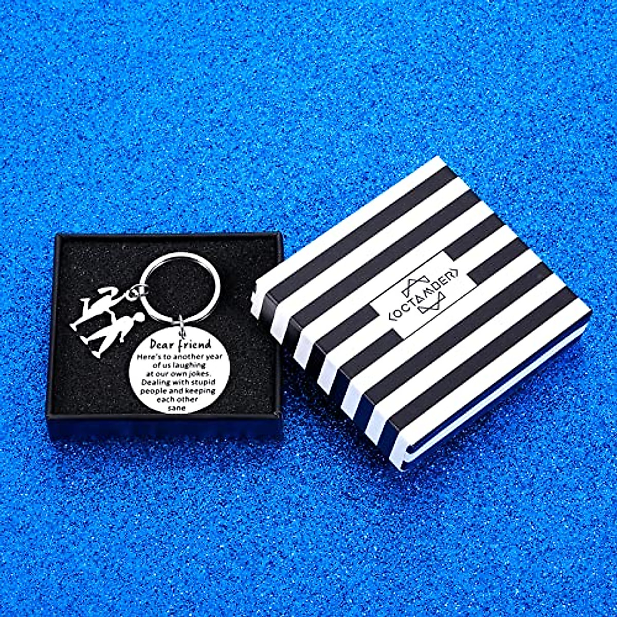 Birthday Gifts for Best Friends Gifts for Women Men Funny Keychain Friendship Gifts for Friends Female Male Bestie BFF Soul Sister Brother Coworker Boss Neighbor Christmas Stocking Stuffers Keyring