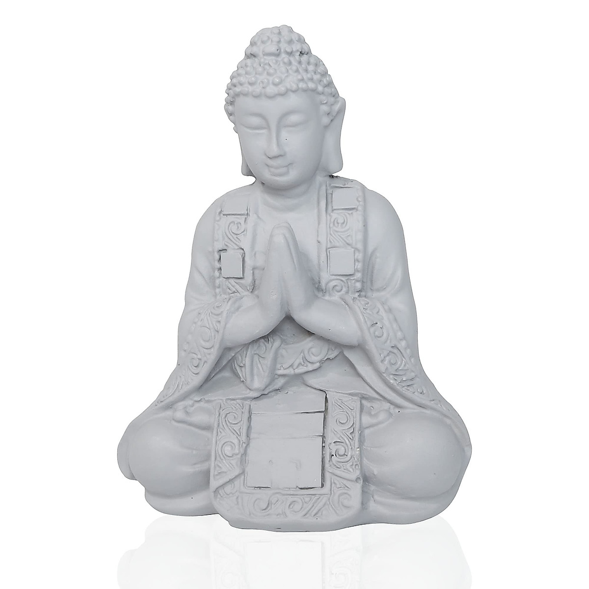 Gray Japanese Zen Garden Sand Box with Miniature Gold Bell Design - Mini Buddha Statue in Sand - Perfect Meditation Gifts for Relaxation and Mindfulness - Perfect Home and Office Decor